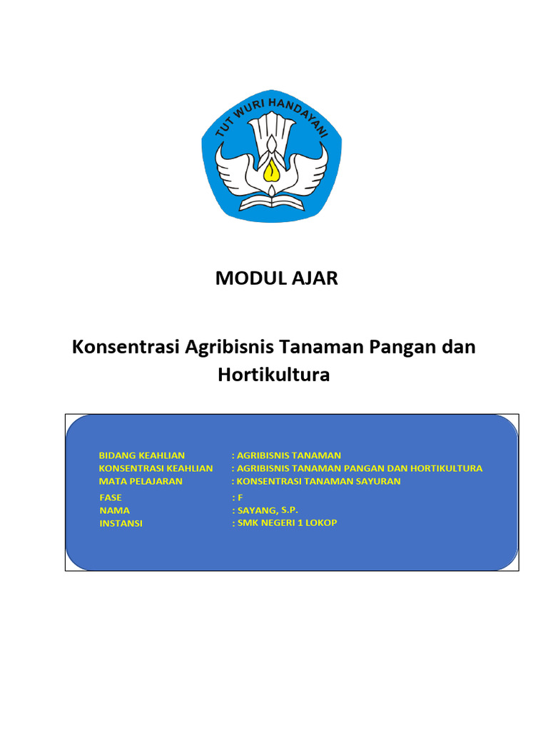 Modul Ajar Konsentrasi Keahlian Kls XI Semester Ganjil Oleh Pak Sayga | PDF