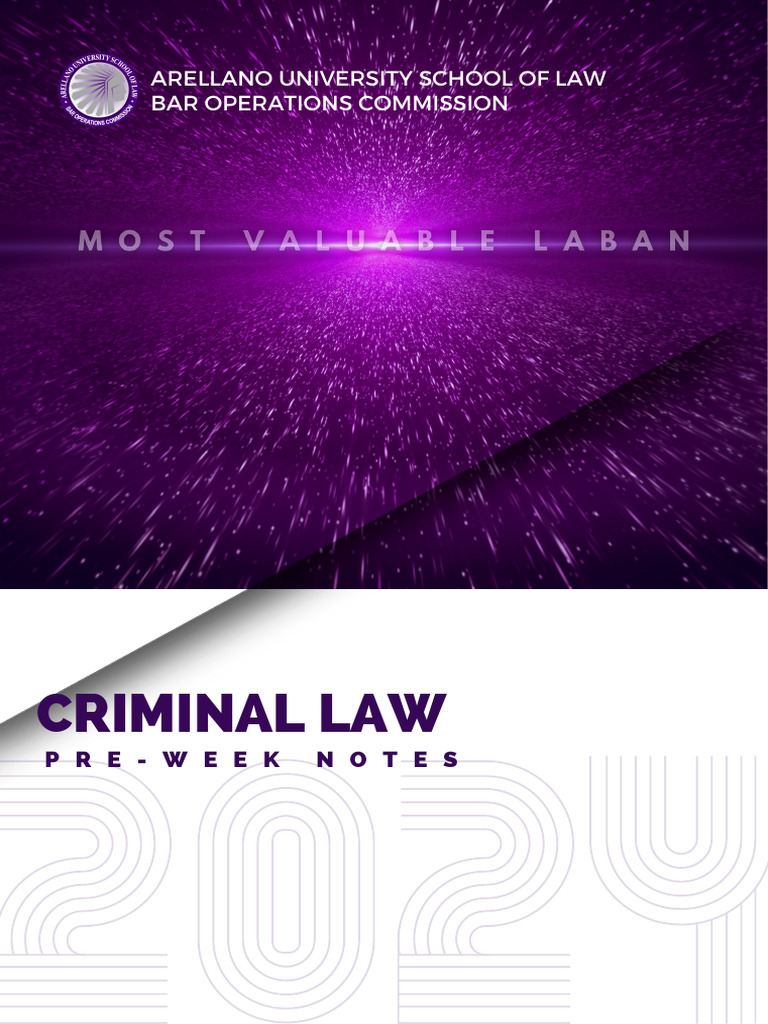 2024 Pre Week Criminal Law | PDF