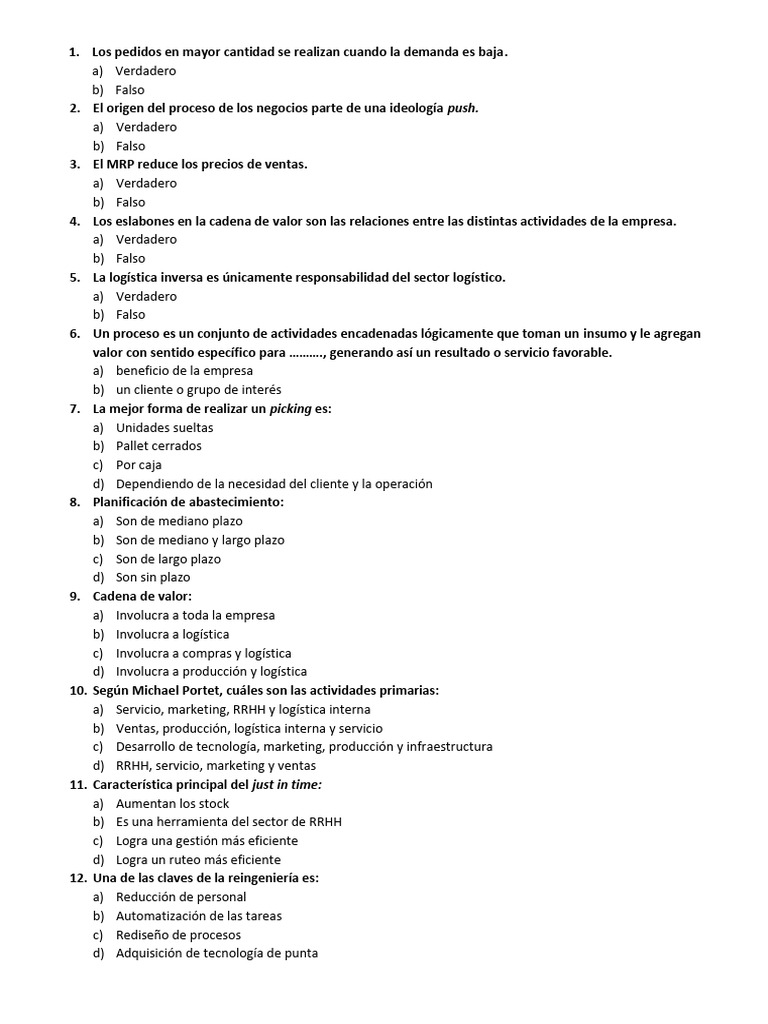 Final Logistica I ULP 2023 | PDF | Business