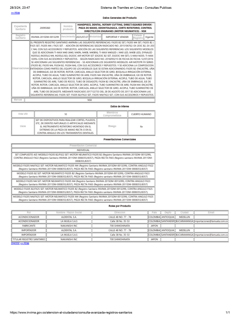 Invima Micromotor Ex-203c | PDF