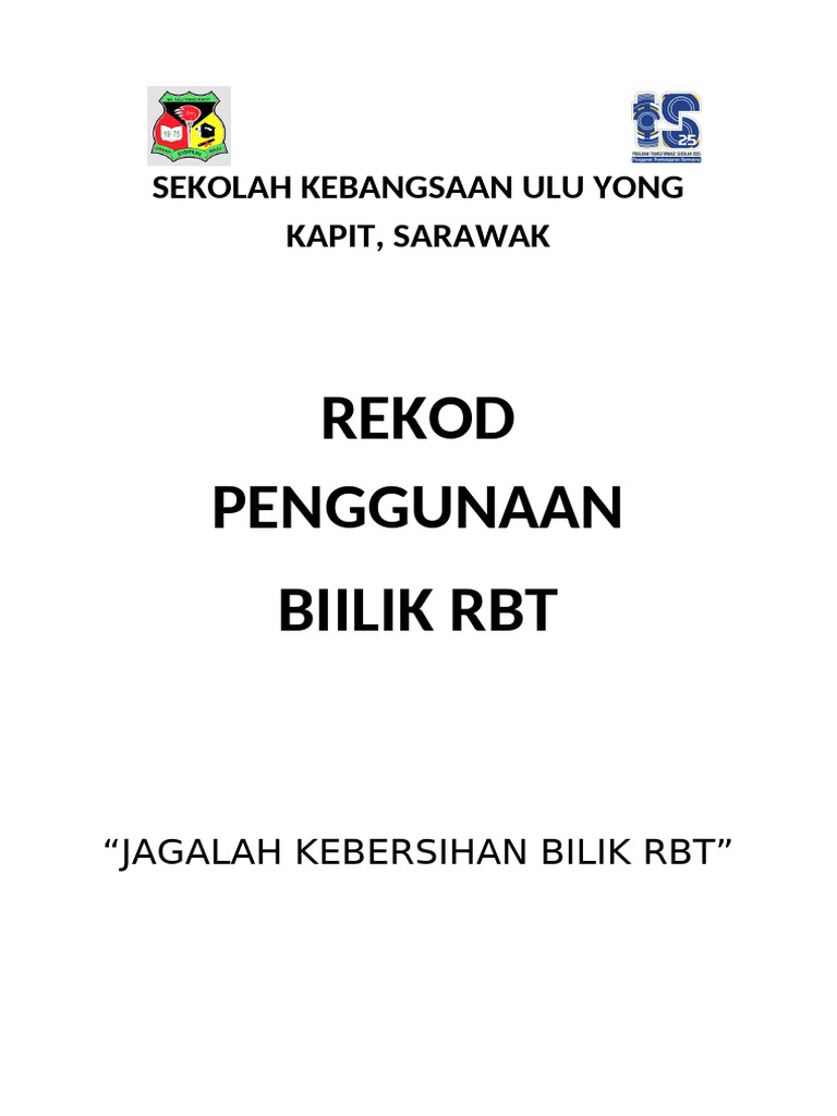 Buku Log Penggunaan Bilik RBT | PDF