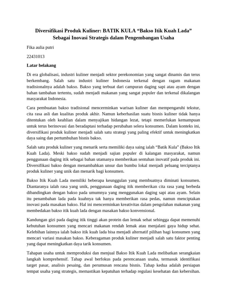 Proposal Batik Kula | PDF