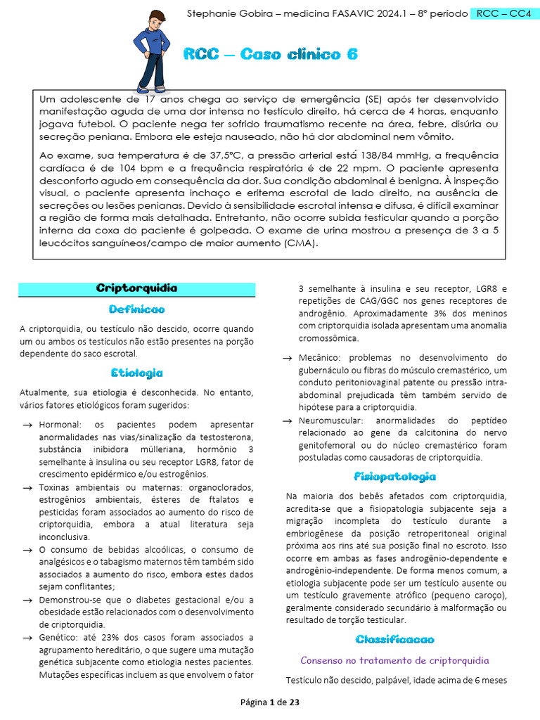 RCC 6 Criptorquidia, Torção Testicular e Parafimose | PDF