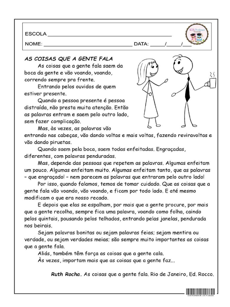 As Coisas Que A Gente Fala@sosprofessoratividades | PDF