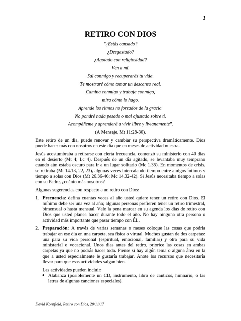 Retiro Con Dios | PDF