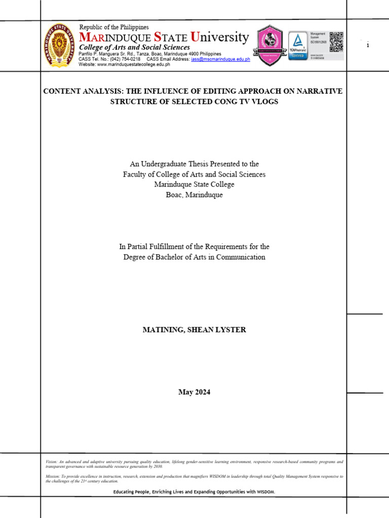 Matining Shean - REVISED - Thesis - Proposal - JRML | PDF