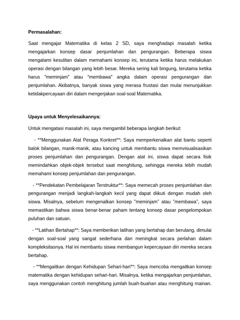 CONTOH STUDI KASUS - KELAS 2 Matematika | PDF