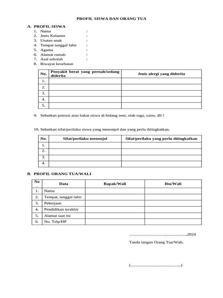 Profil Siswa dan Jadwal MPLS | PDF