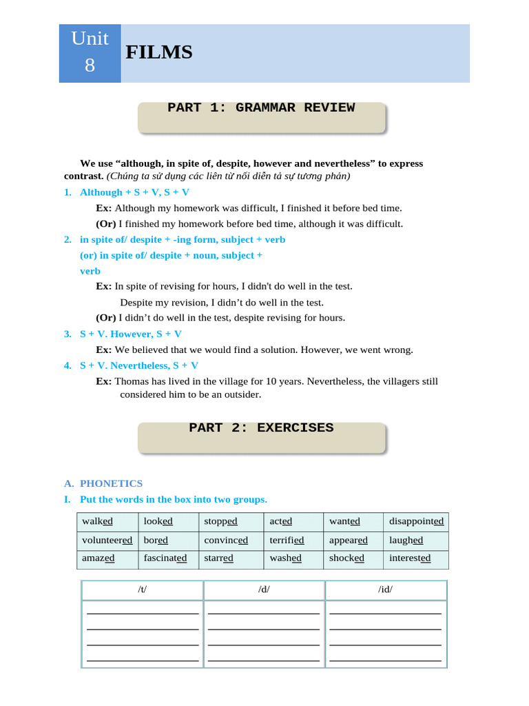 Unit 8 - FILMS | PDF