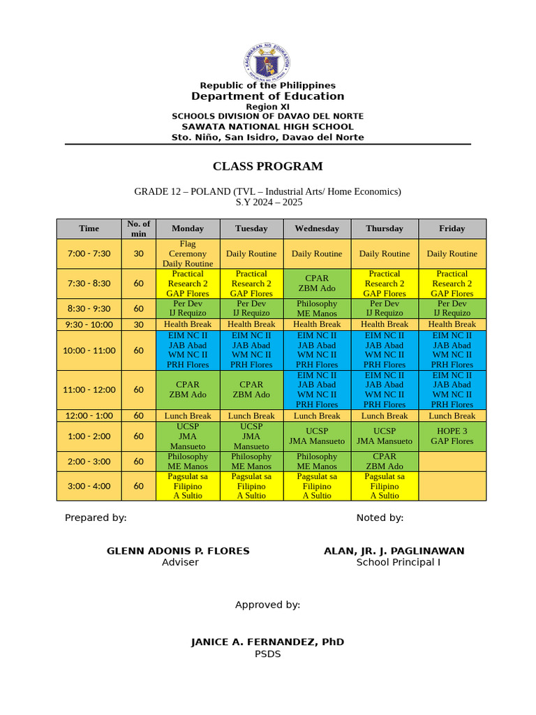CLASS-PROGRAM-grade-12 Poland FINAL | PDF