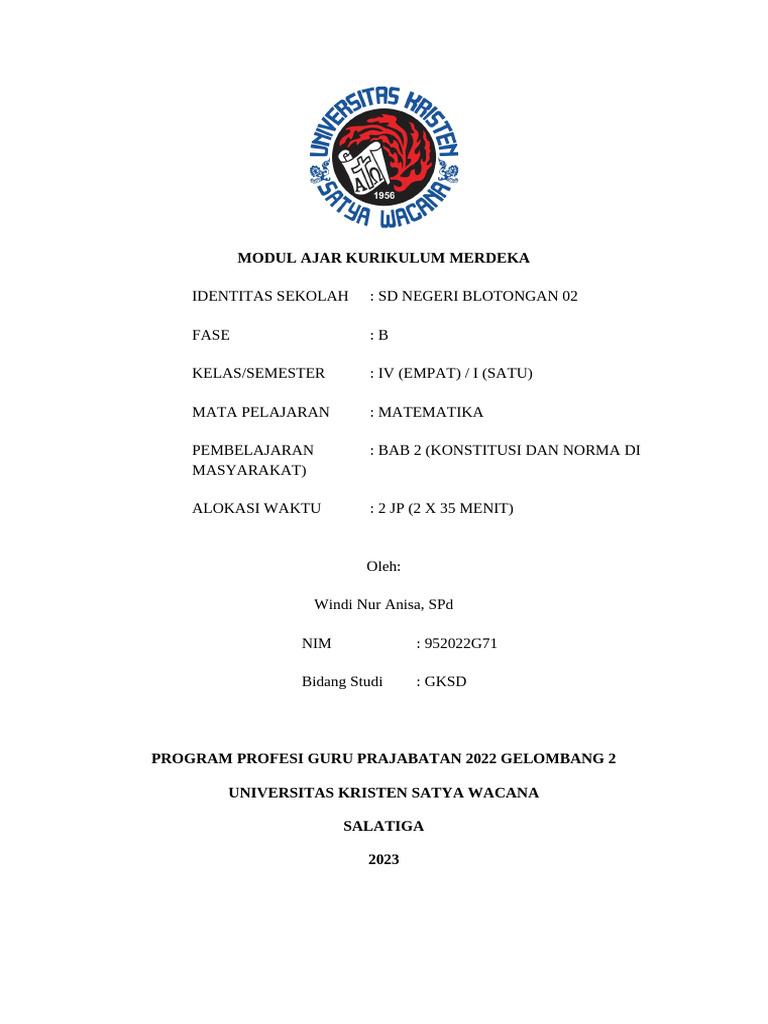 Modul Kelas 4 - Windi - Siklus 5 | PDF