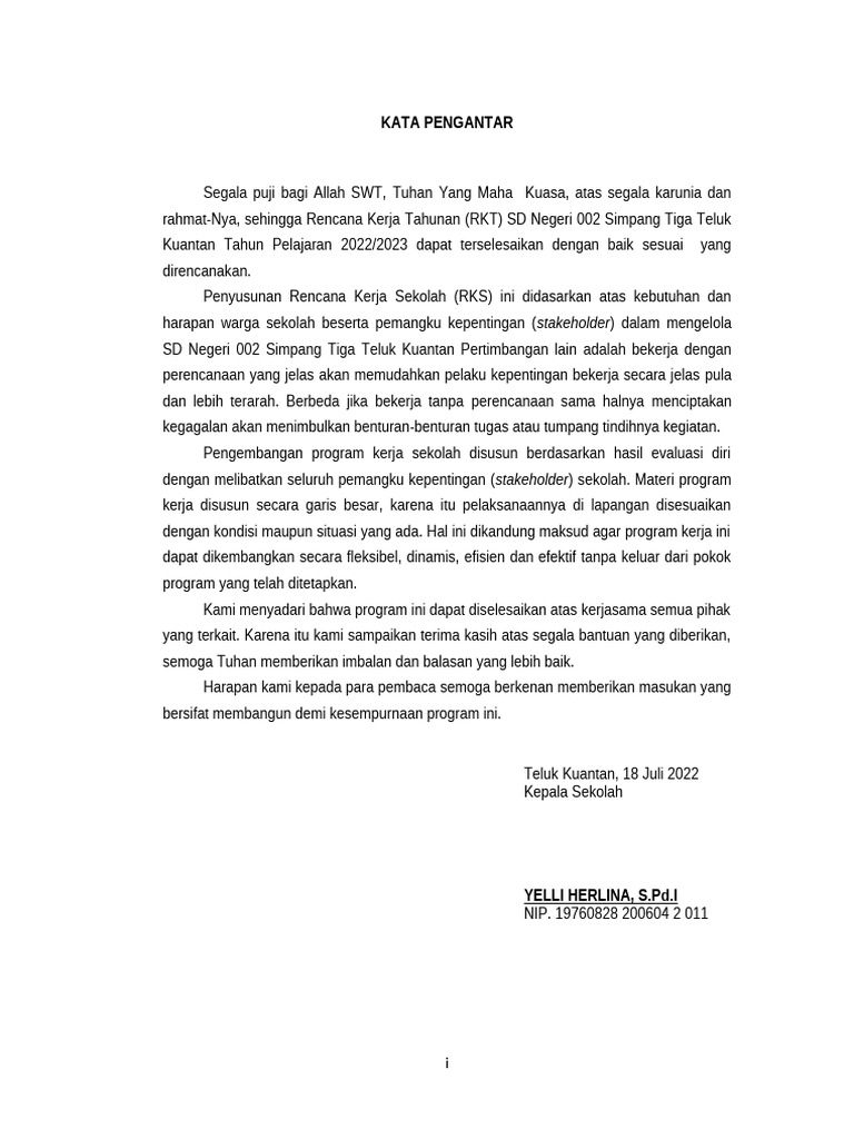 RKT - Kata Pengantar | PDF