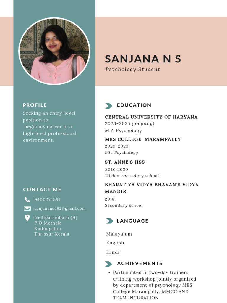 Sanjana N S Resume | PDF