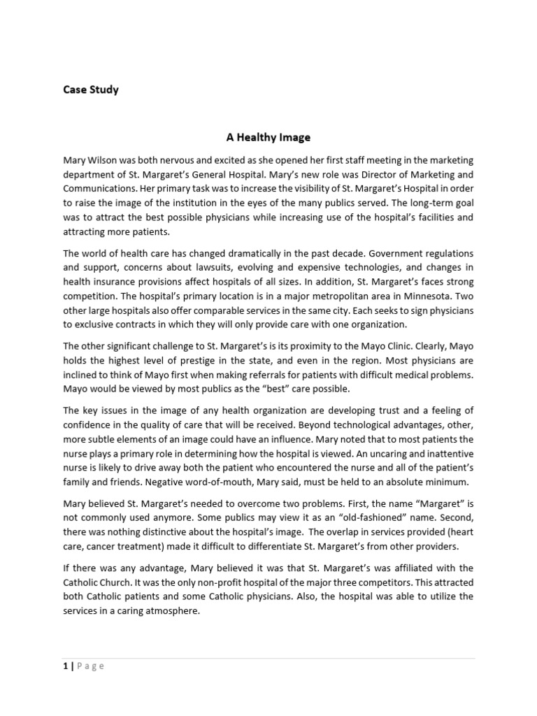 Case Study St. Margarets Hospital 1 | PDF