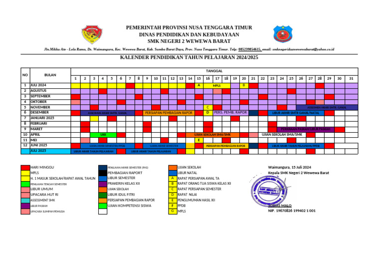 Kalender Pendidikan 2024-2025 | PDF