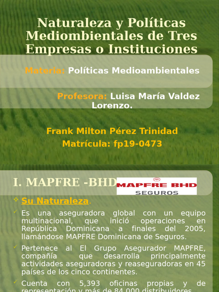 Naturaleza y PolÃ - Ticas Ambientales de Tres Empresas | PDF