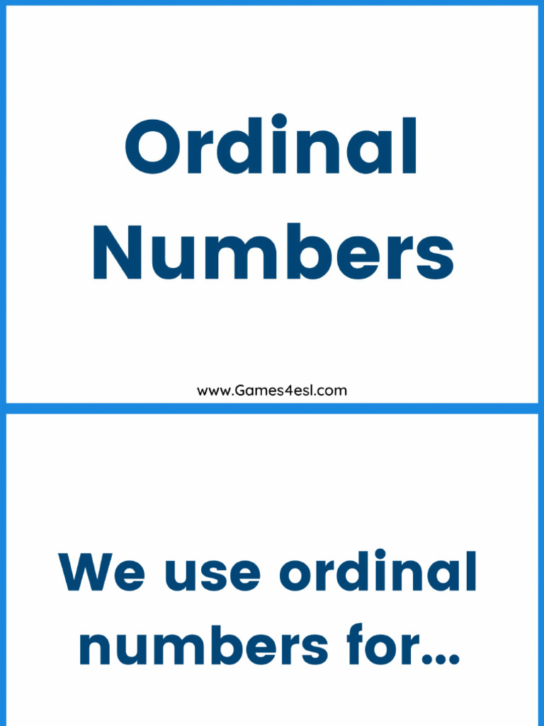 Ordinal Numbers | PDF