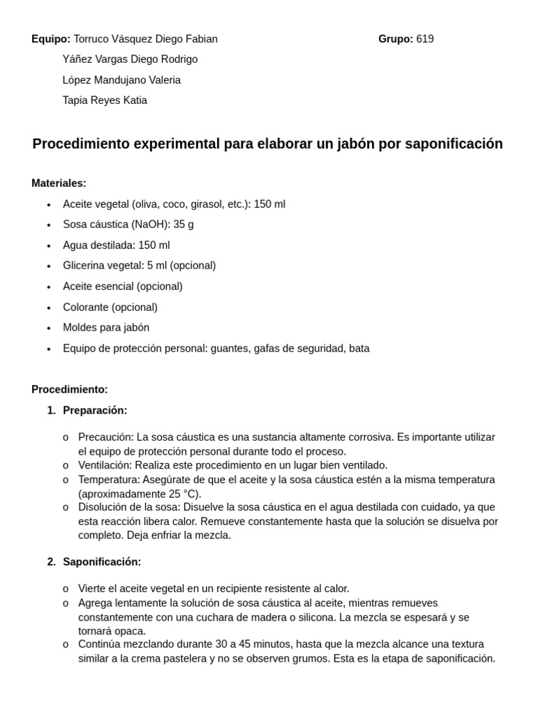 Elaboración Del Jabón | PDF
