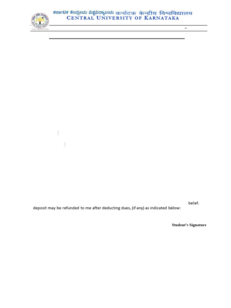 Application For Refund of Security Deposit Amount | PDF