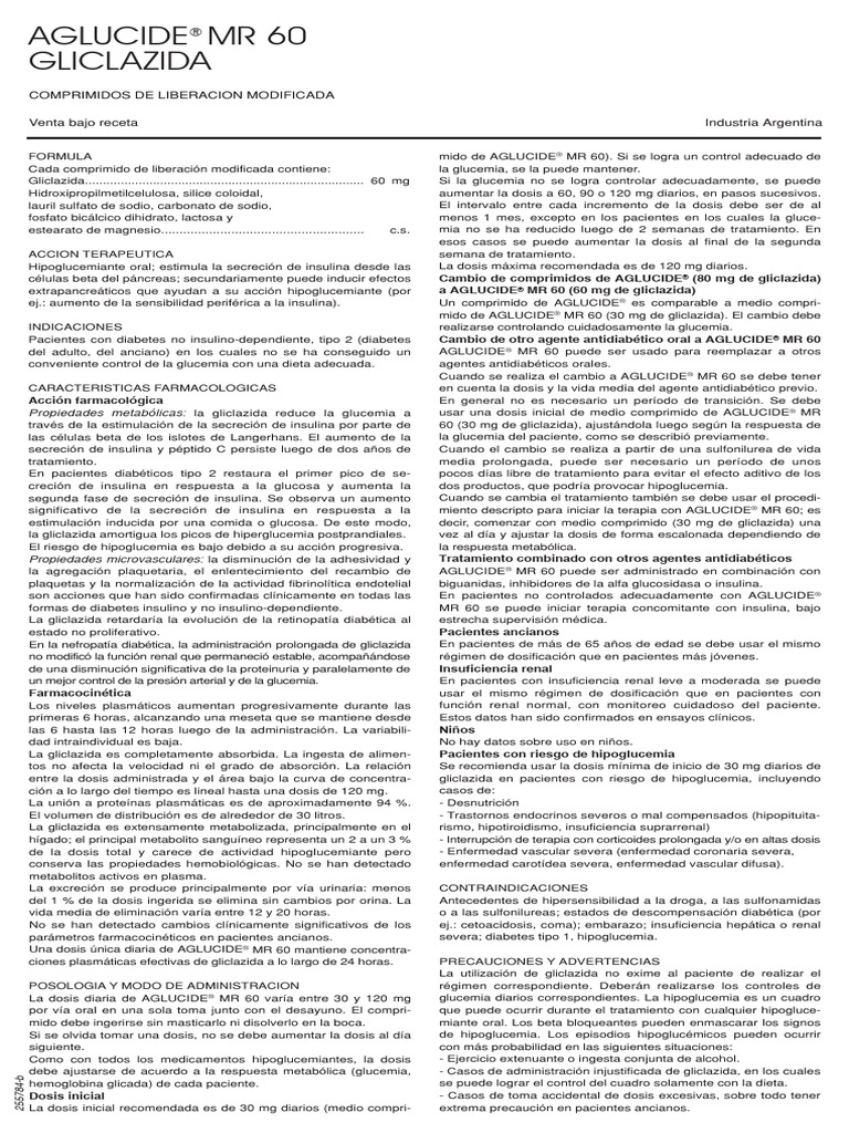 Aglucide MR 60 | PDF | Medical Specialties