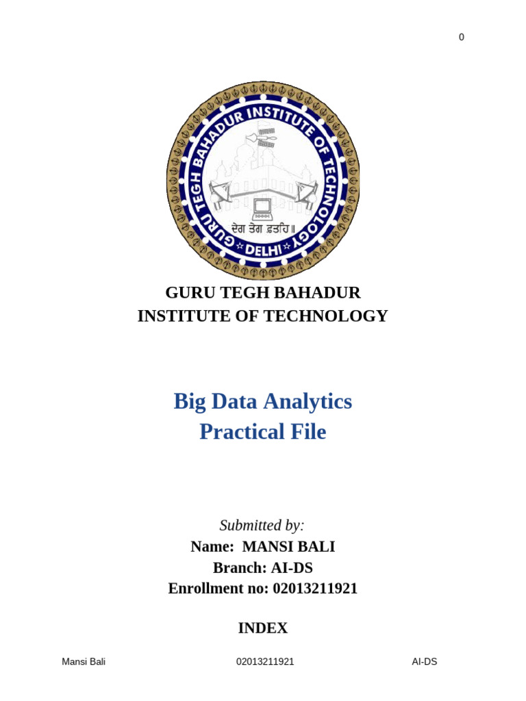 BDA PRACTICAL FILE | PDF BDA PRACTICAL FILE | PDF