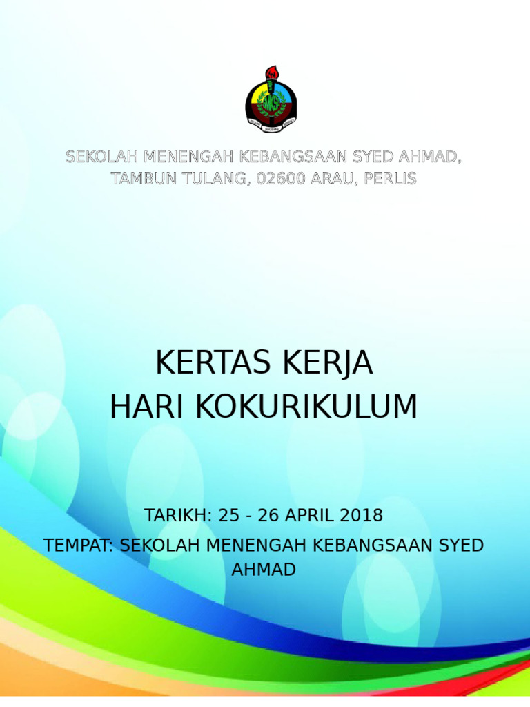 Kertas Kerja Hari Kokurikulum SMK Syed Ahmad 2018 | PDF