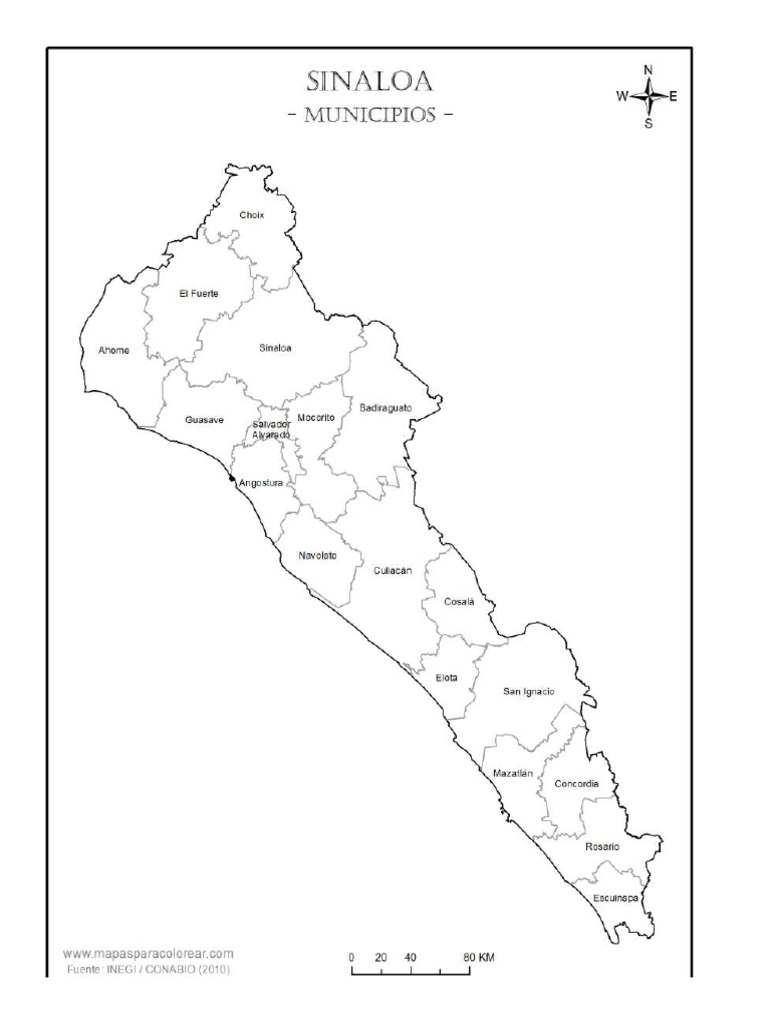 Mapa de Sinaloa Con Nombre | PDF