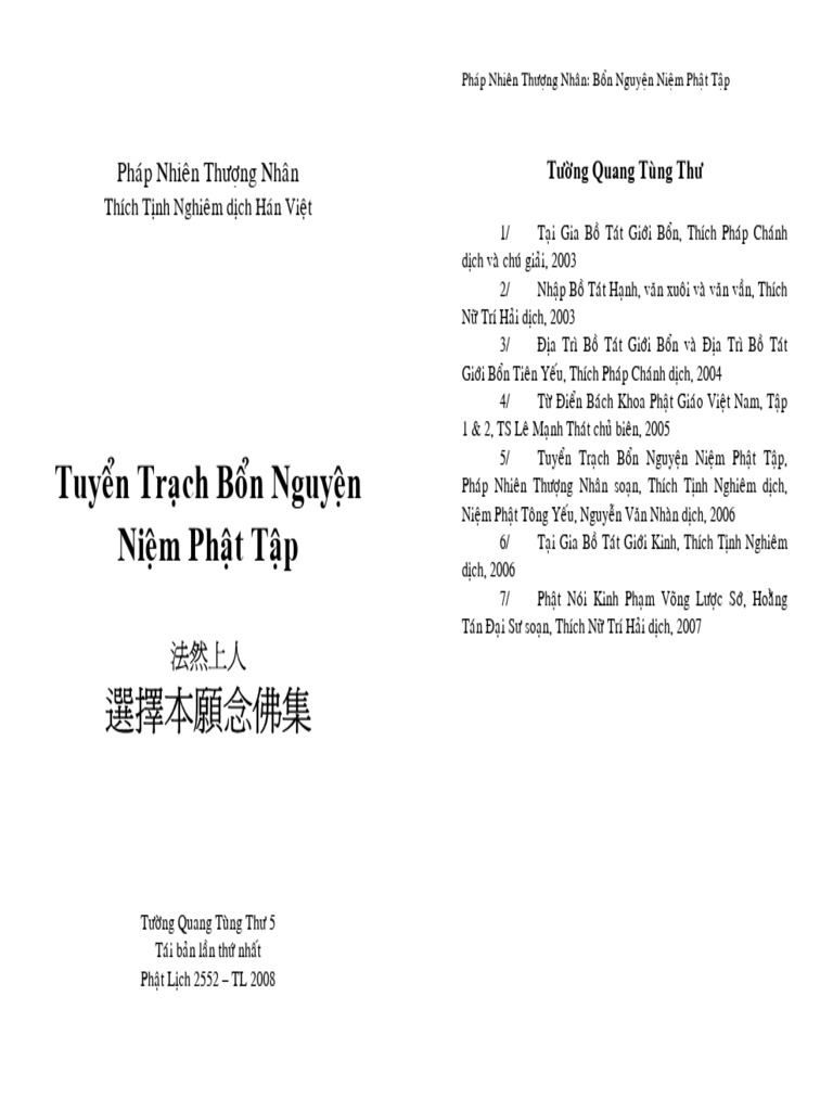 Tuyen Trach Bon Nguyen Niem Phat Tap | PDF