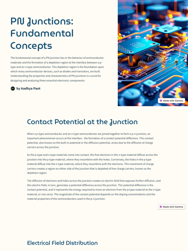 PN Junctions Fundamental Concepts | PDF