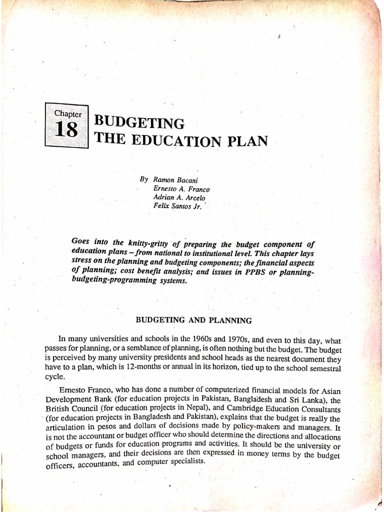 Report Educ - Planning | PDF