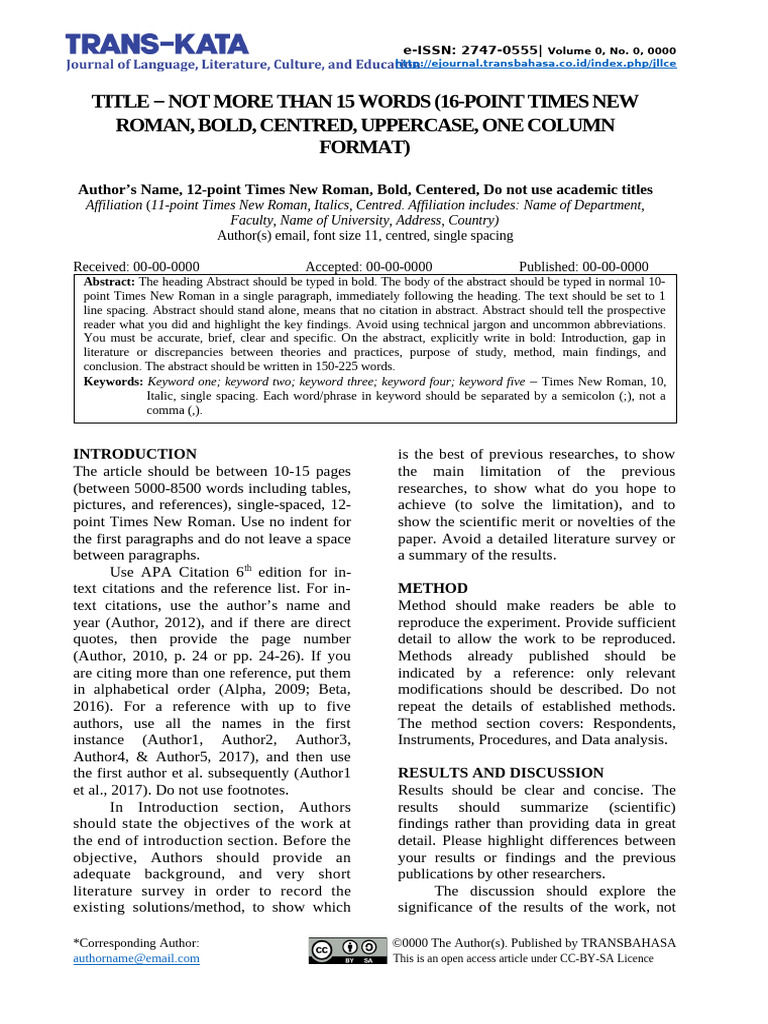 (TRANS-KATA) Template | PDF