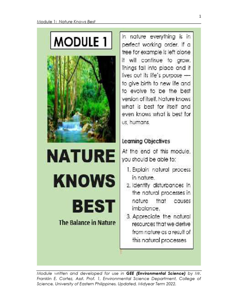 2022 - Envi Sci Module1 | PDF