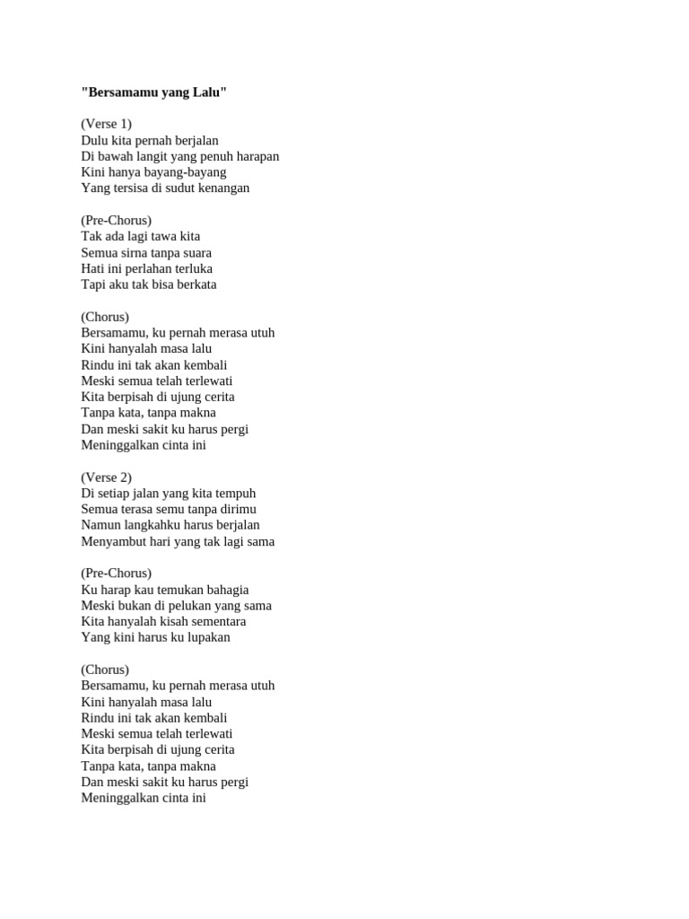 Lirik Lagu Putus Cinta | PDF