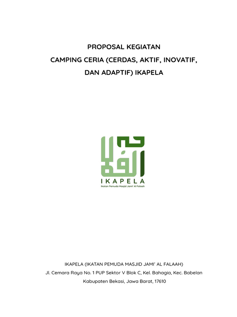 Proposal Camping Ceria IKAPELA | PDF
