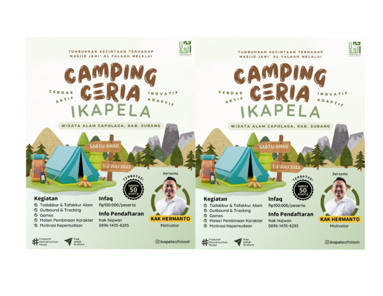Flyer Camping Ceria IKAPELA - A5.docx - Google Dokumen | PDF