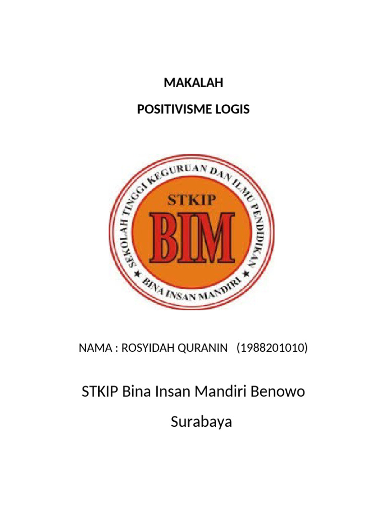 Makalah Positivisme Logis | PDF