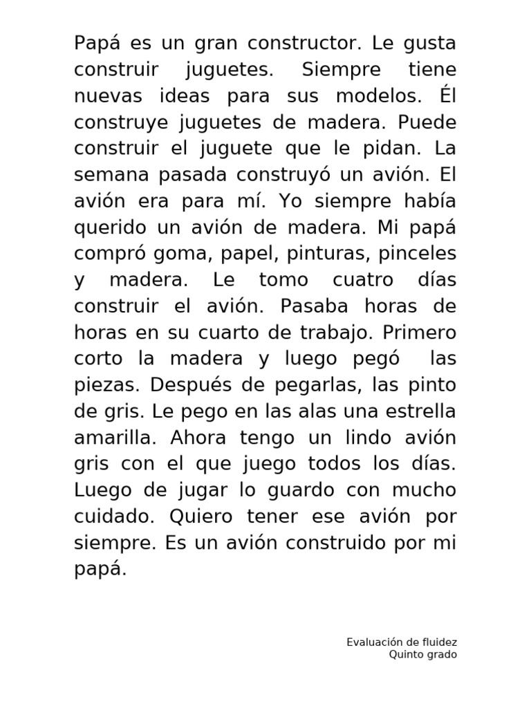 Lectura: Papá Constructor para Fluidez | PDF