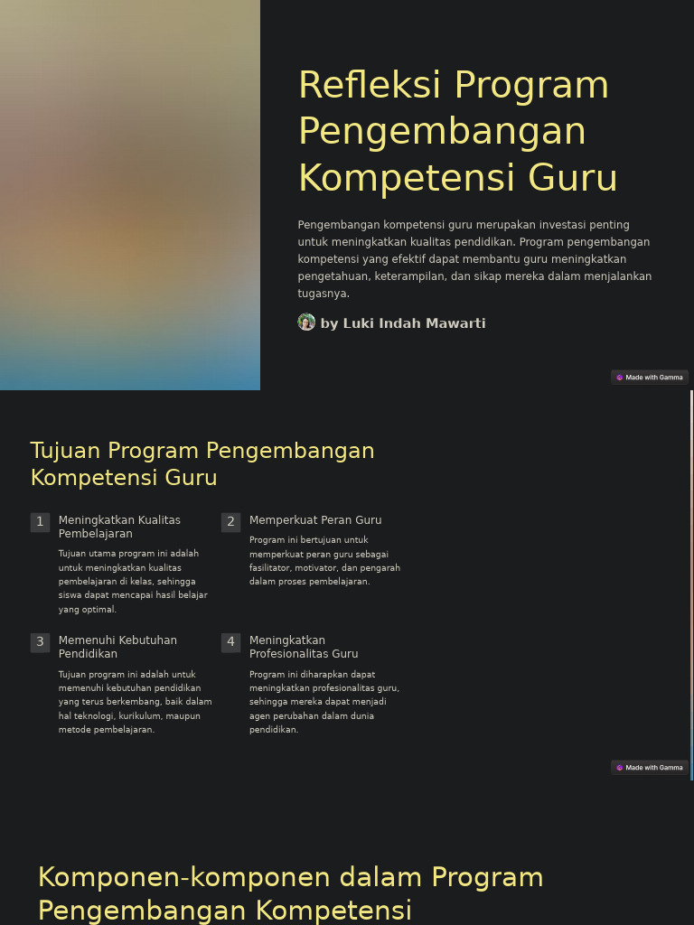 Refleksi Program Pengembangan Kompetensi Guru | PDF