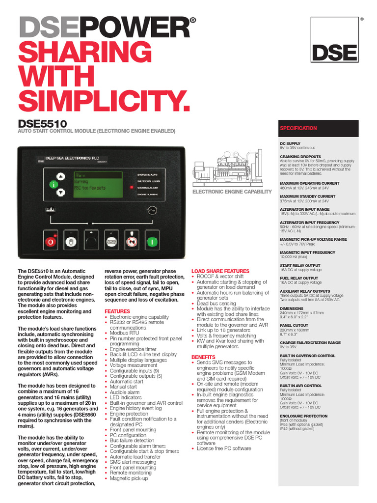 DSE5510 Data Sheet | PDF