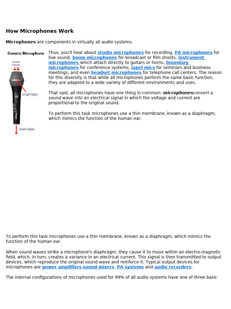 How Microphones Work | PDF