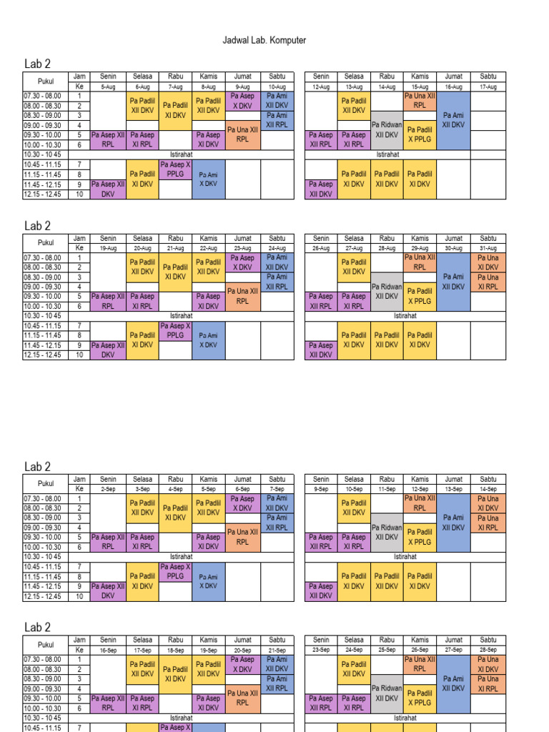 Jadwal Lab 2 | PDF