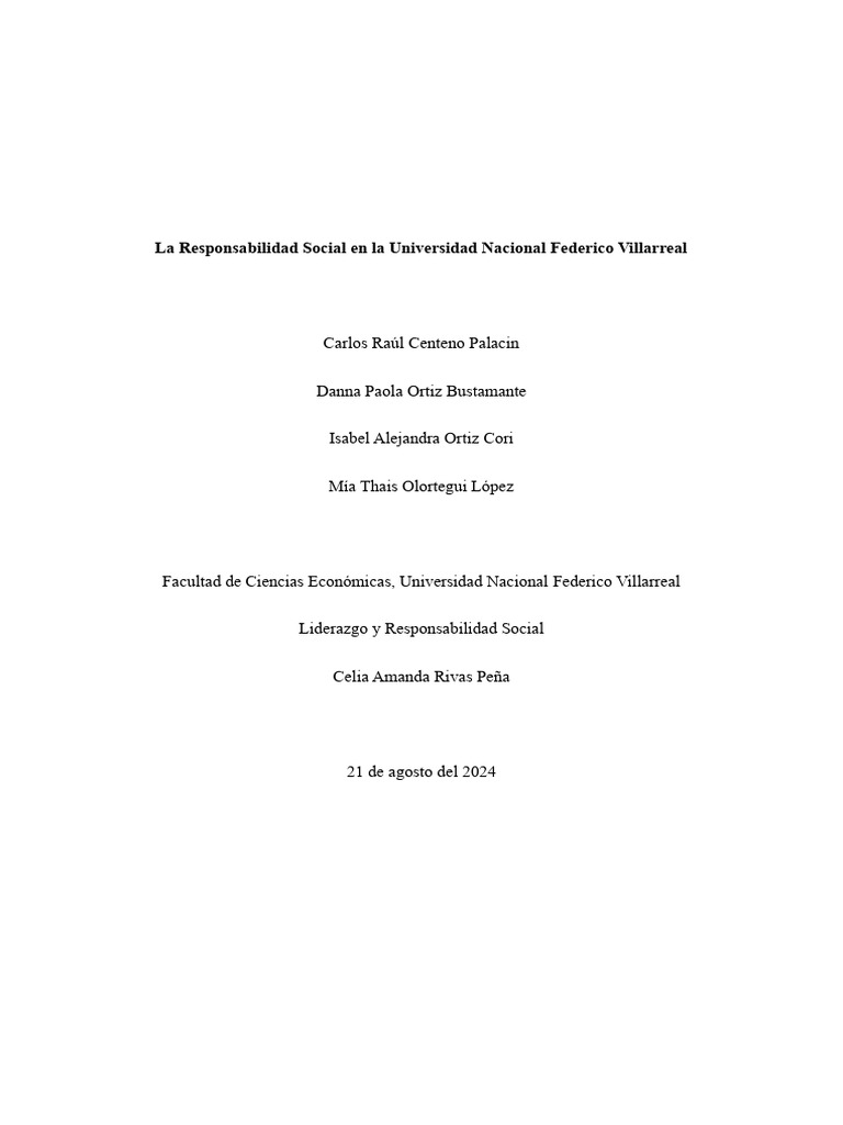 Ensayo de Liderazgo y Responsabilidad Social | PDF | Planificación ...