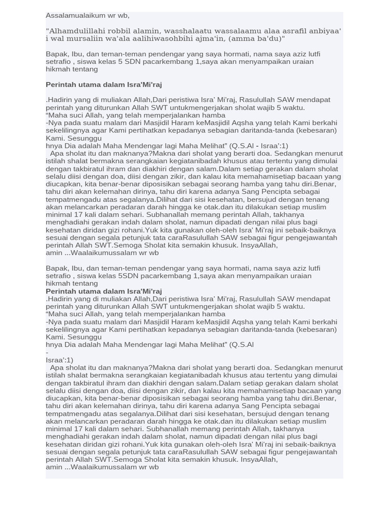 Pidato Anak SD | PDF