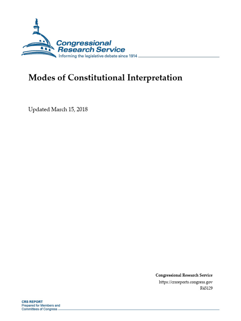 Modes of Constitutional Interpretation | PDF | Hugo Black | First ...