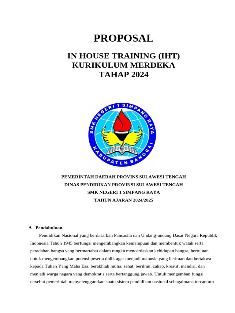 Proposal Iht Kurikulum Merdeka Tahap 2 | PDF
