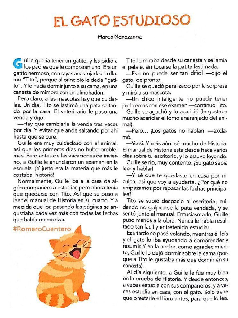 Material Cuentos Cortos Con Gatos Pdf