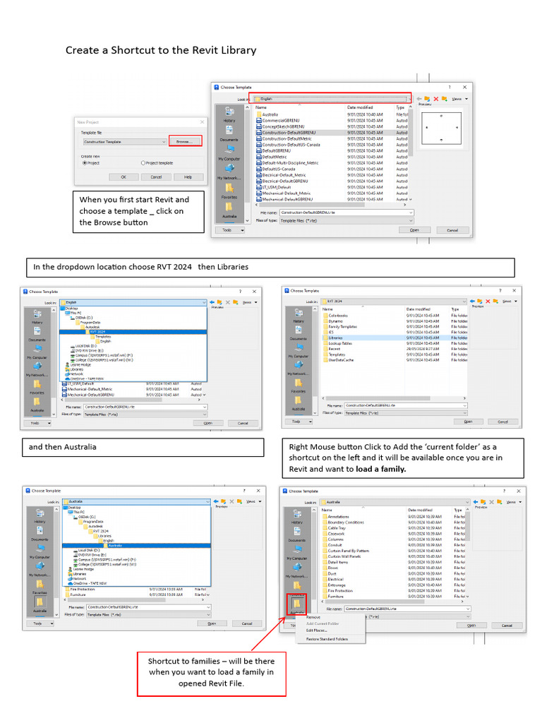 Create A Shortcut To The Revit Library | PDF