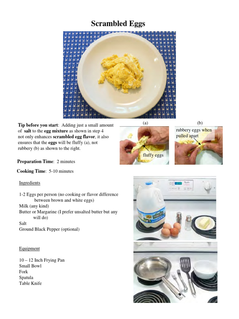 Scrambled Eggs 8 08 | PDF | Cooking | Butter