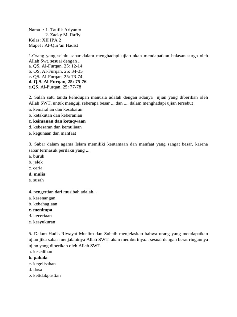Al-Quran Hadist | PDF