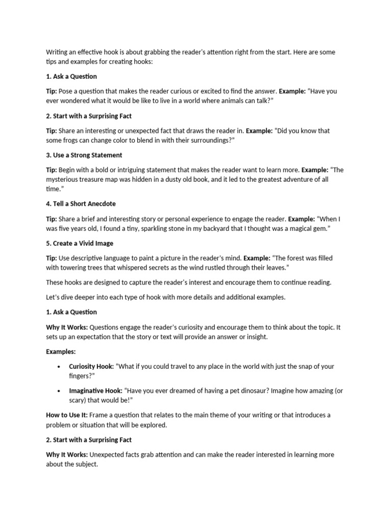 Writing Effective Hook | PDF